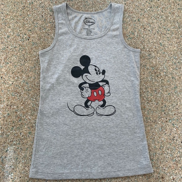 Disney | Tops | Disney Mickey Mouse Logo Gray Tank Top | Poshmark